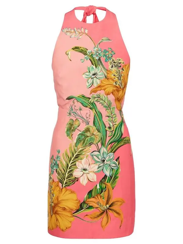 ALEMAIS Alémais Anika Floral Linen Minidress - Pink