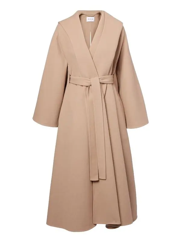 Alaïa Wool And Cashmere Wrap Coat - Beige