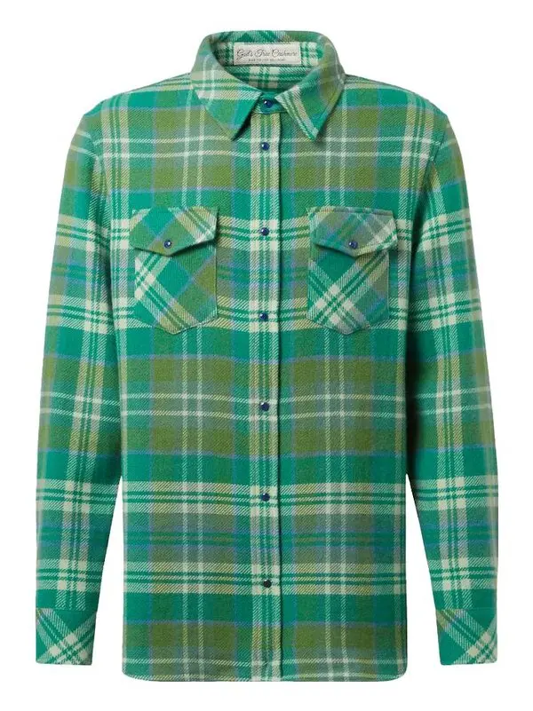 GOD'S TRUE CASHMERE Hero Tartan Cashmere Shirt - Green