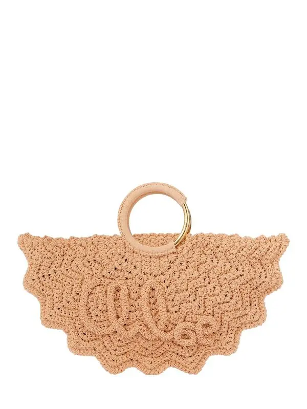 Chloé Paravent Small Crochet Tote - Pink
