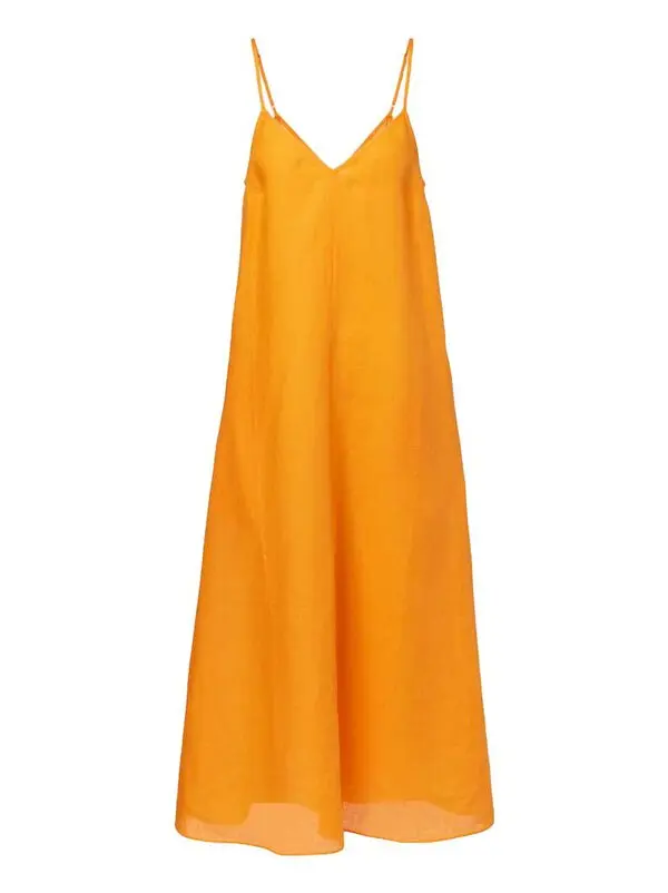 ERES Snob Linen Slip Dress - Orange