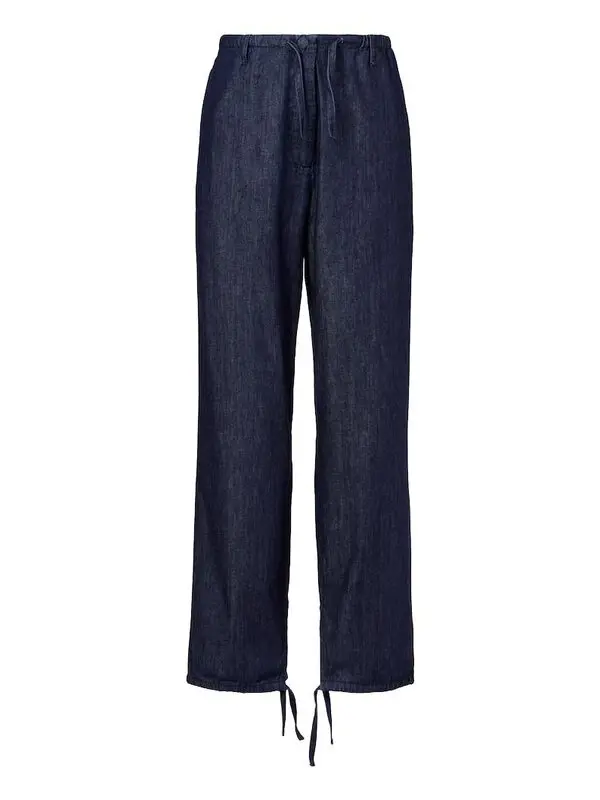 Dries Van Noten Straight Leg Denim Pants - Blue