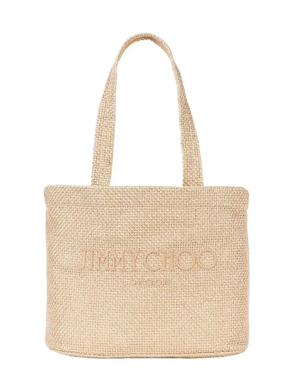 JIMMY CHOO Beach Medium Embroidered Tote - Gold