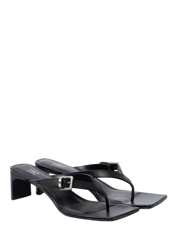 Balenciaga Bel Air 50 Leather Sandals - Black