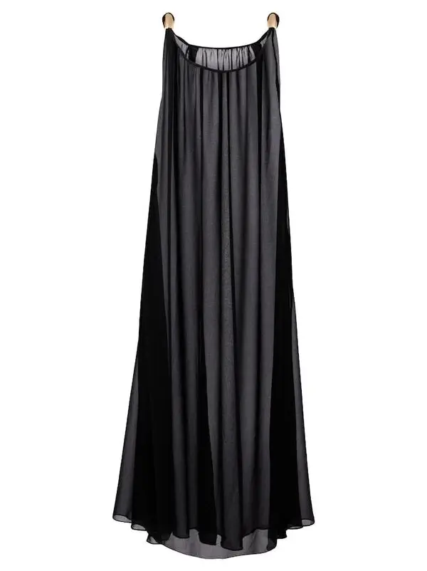 ADRIANA DEGREAS Holiday Embellished Maxi Dress - Black