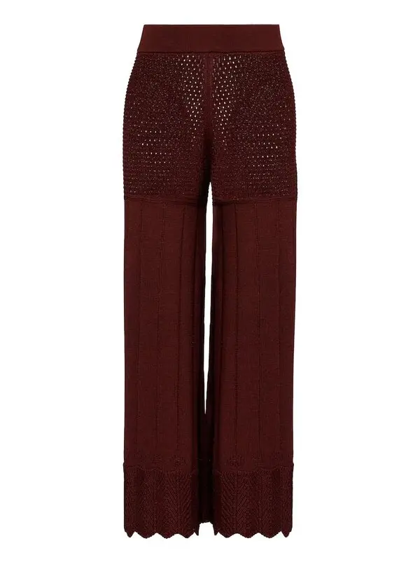 ERES Récit Open-knit Wide-leg Pants - Red
