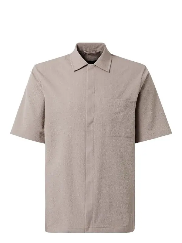 Herno Seersucker Shirt - Brown
