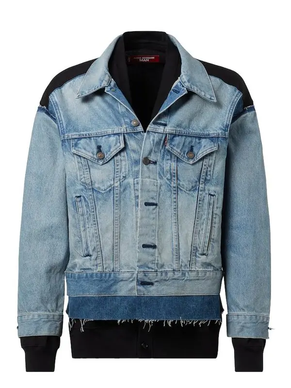 Junya Watanabe X Levi's® Jersey And Denim Jacket - Blue