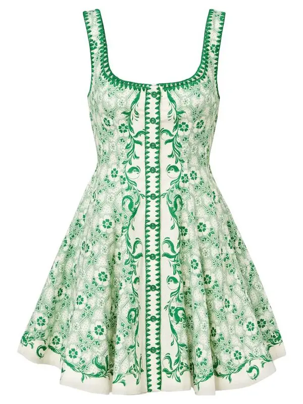 ALEMAIS Alémais Olive Printed Mini Dress - Green