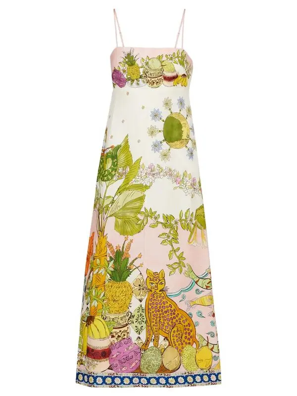 ALEMAIS Hazel Printed Linen-blend Maxi Dress - Multicoloured
