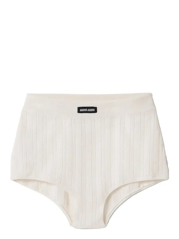 Miu Miu Cashmere And Silk Knit Shorts - White