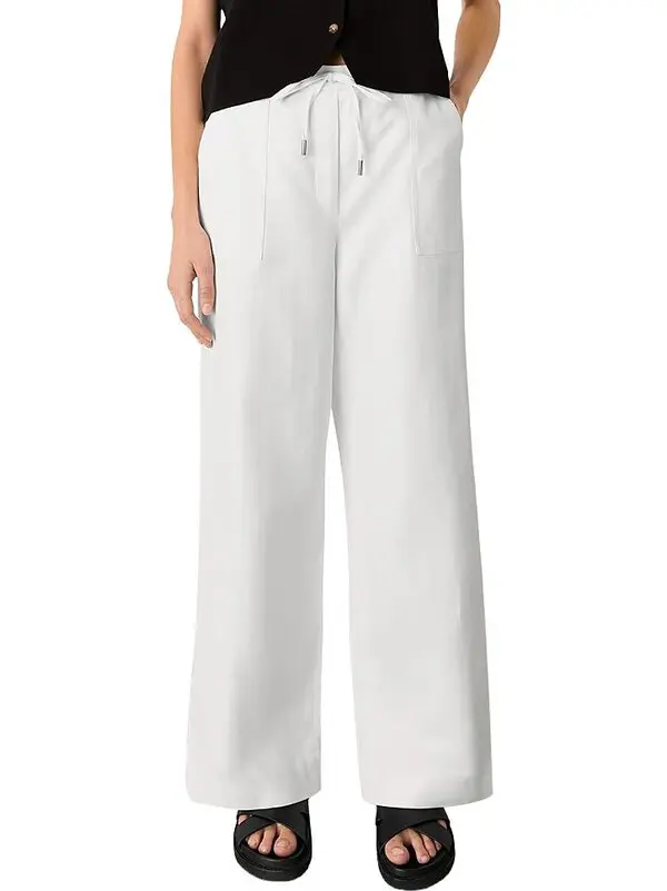 Whistles Leona Drawstring Waist Trousers - White