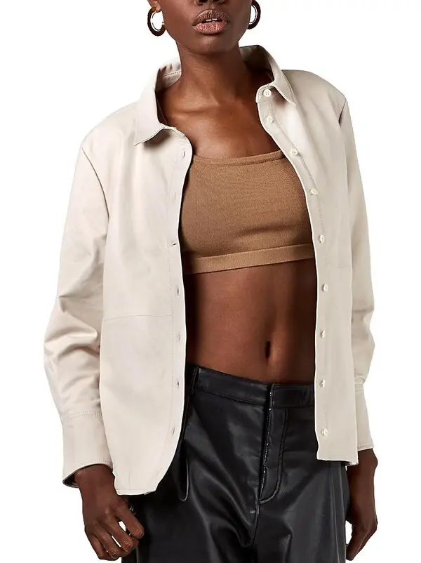 AS By DF Cindy Recycled Leather Shacket - Buttercream