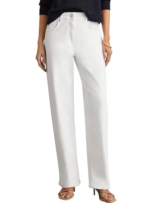 REISS Belinda Straight Leg Jeans - White