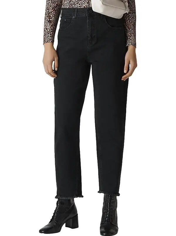 Whistles High Rise Barrel Leg Jeans - Black