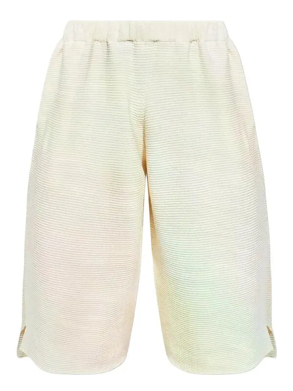 Issey Miyake Ribbed-knit Shorts - Neutrals