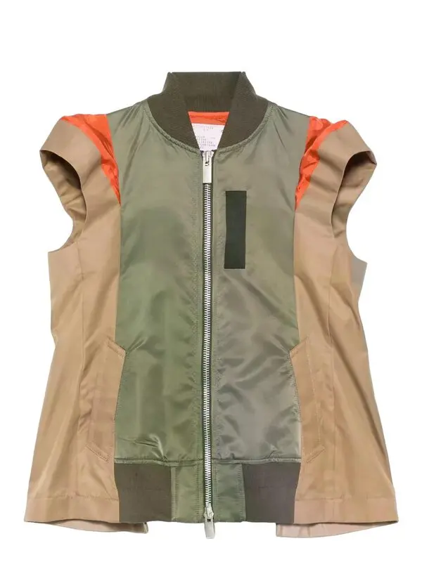Sacai Gabardine Twill Gilet - Green