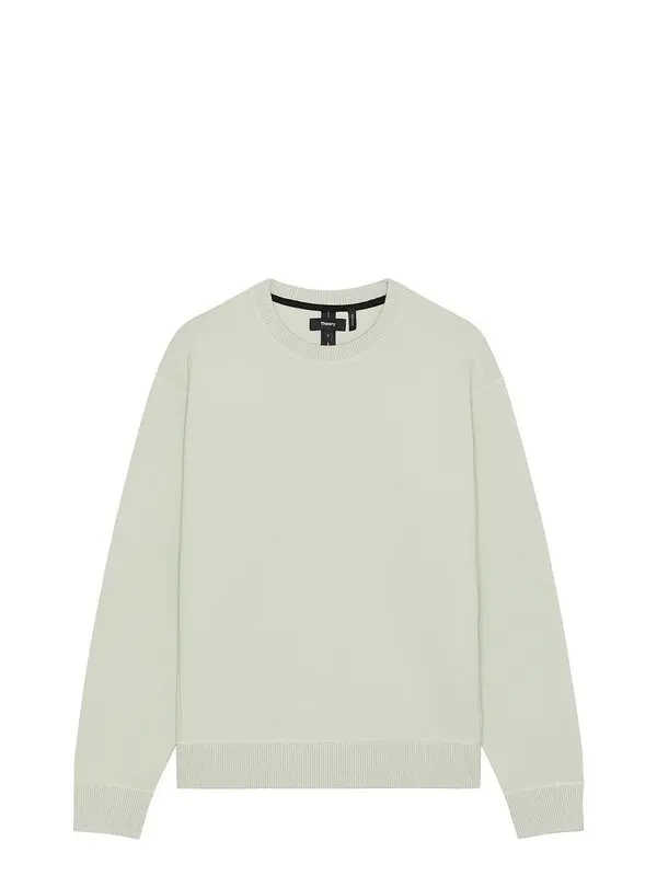 Theory Light Bilen Relaxed Crew Sweatshirt - Light Greenstone