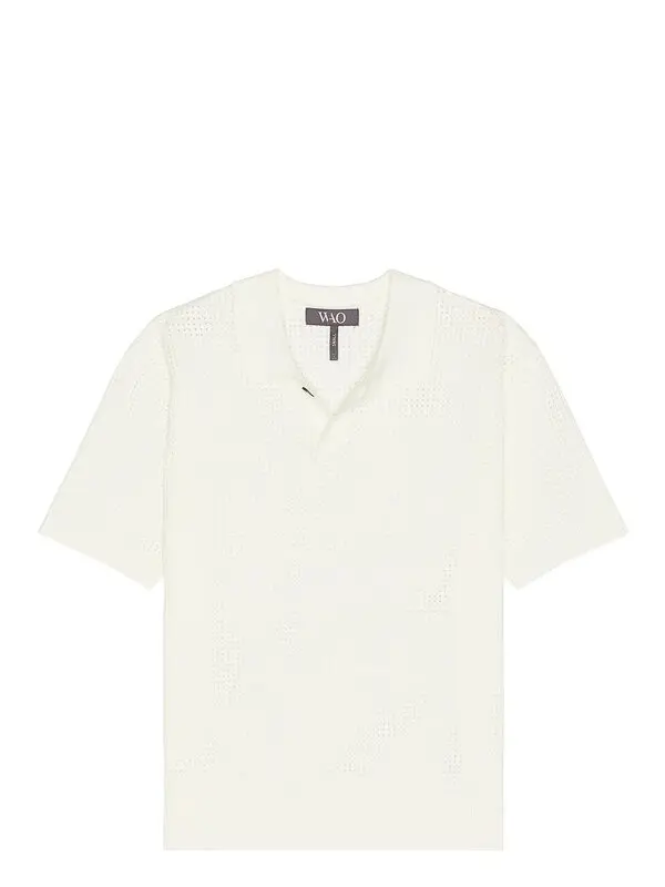 WAO Relaxed Open Knit Polo - Ivory