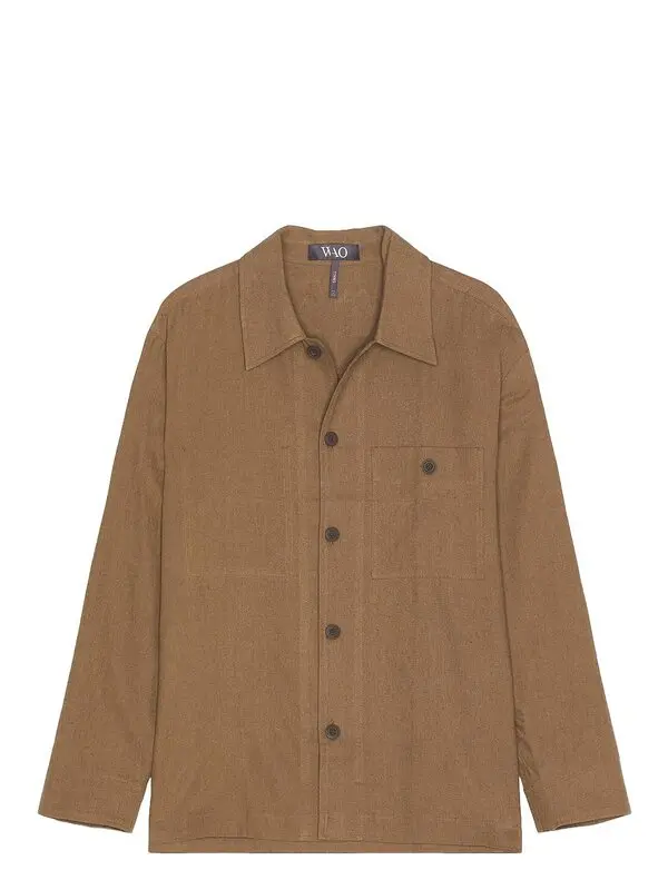 WAO The Linen Shirt Jacket - Brown