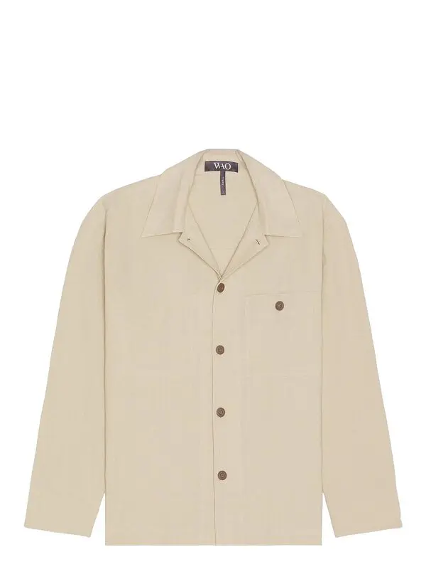 WAO The Linen Shirt Jacket - Light Beige
