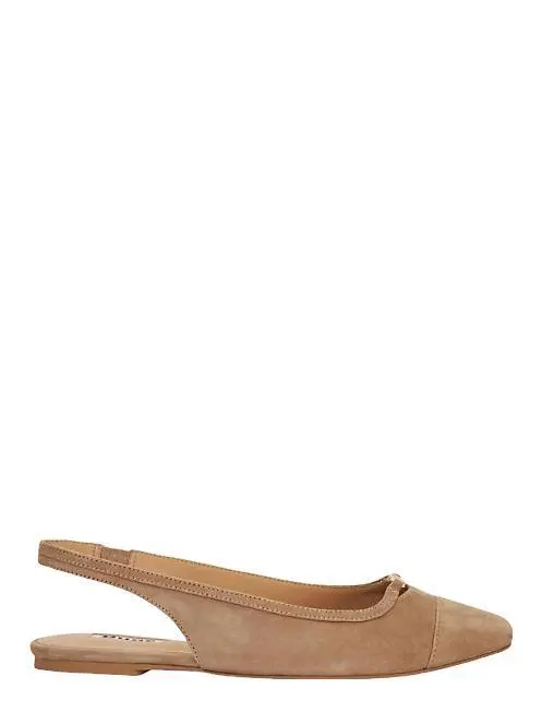 DUNE Hanna Suede Slingback Flats - Caramel Suede