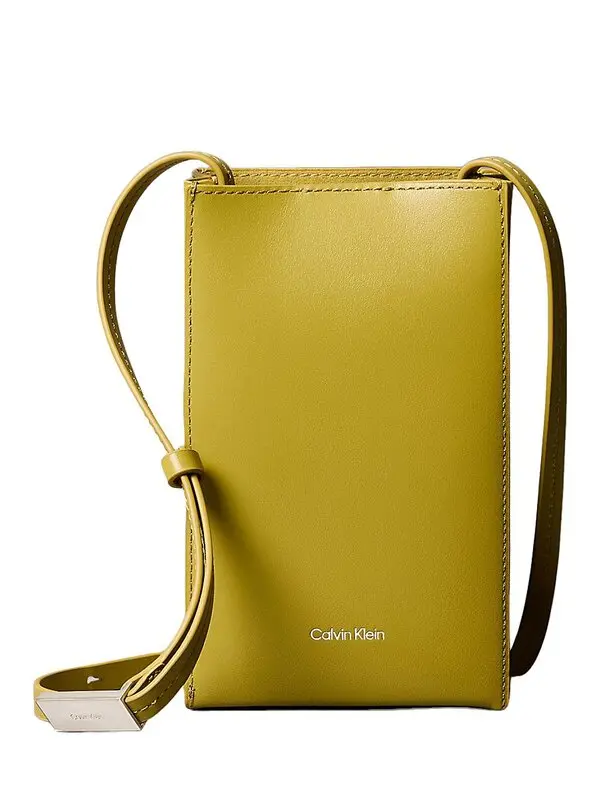 Calvin Klein Line Mini Leather Crossbody Bag - Avocado Oil