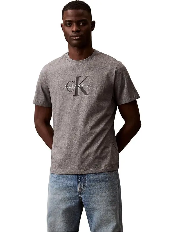 Calvin Klein Monologo Tee - Med Grey Heather