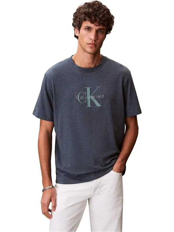 Calvin Klein Monologo Tee - Nearly Navy Heather