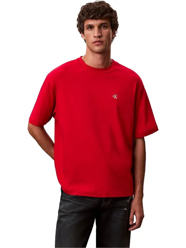 Calvin Klein Archive Logo Relaxed Crewneck T-shirt - Berry Sangria