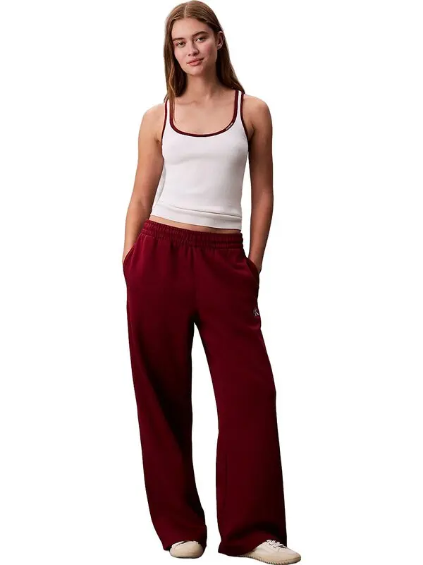 Calvin Klein Fleece Wide Leg Sweatpants - Magenta Jewel