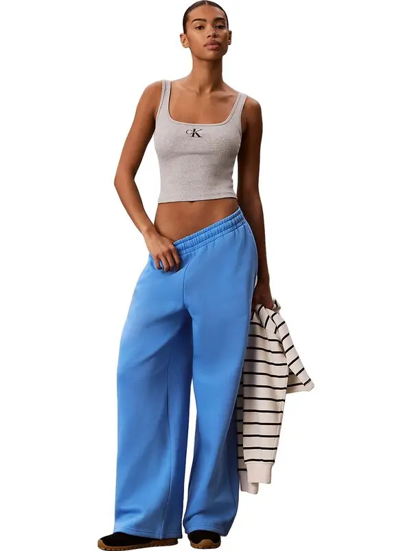 Calvin Klein Fleece Wide Leg Sweatpants - Marina