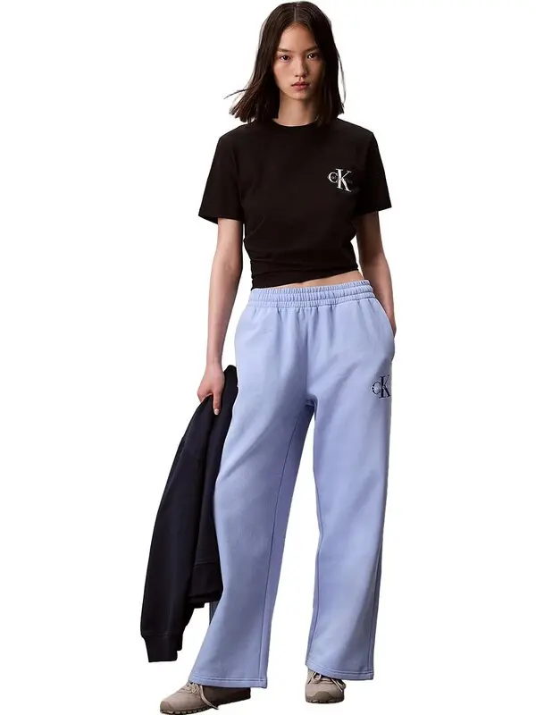 Calvin Klein Fleece Wide Leg Sweatpants - Moderate Blue