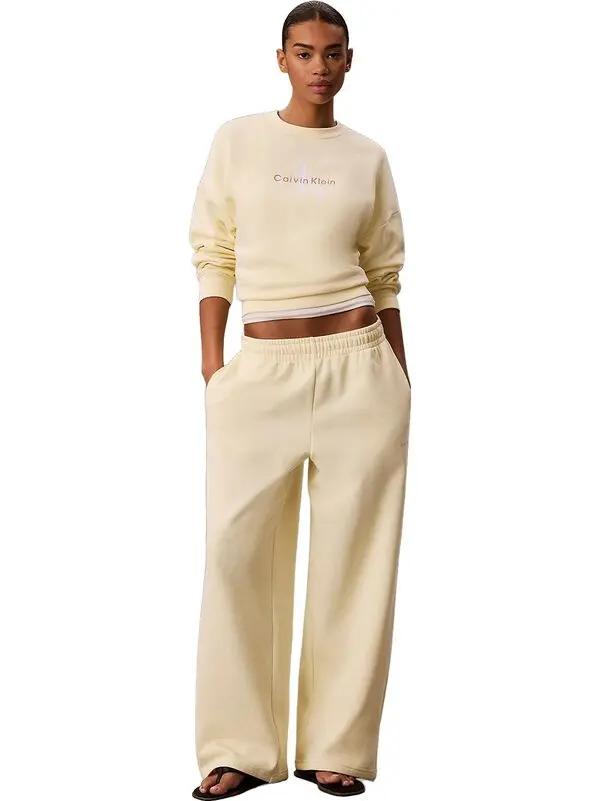 Calvin Klein Fleece Wide Leg Sweatpants - Pear Sorbet