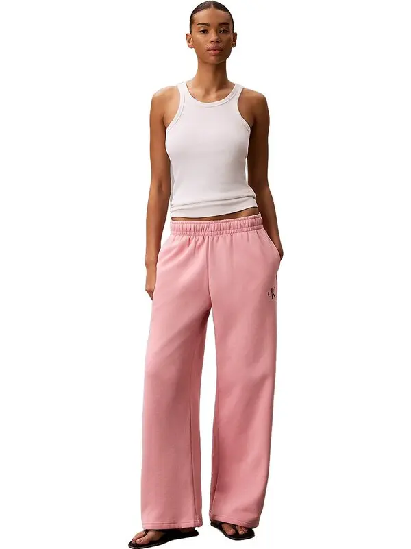 Calvin Klein Fleece Wide Leg Sweatpants - Soft Berry