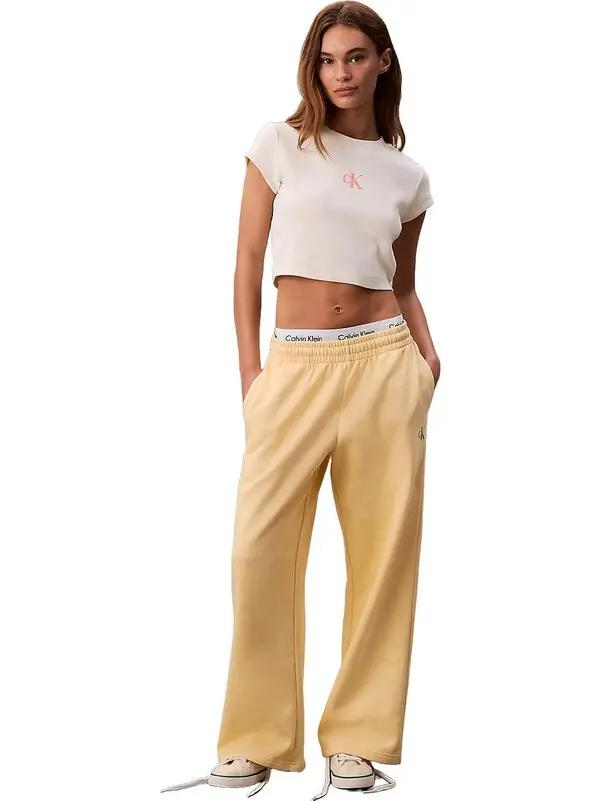 Calvin Klein Fleece Wide Leg Sweatpants - Sunlight