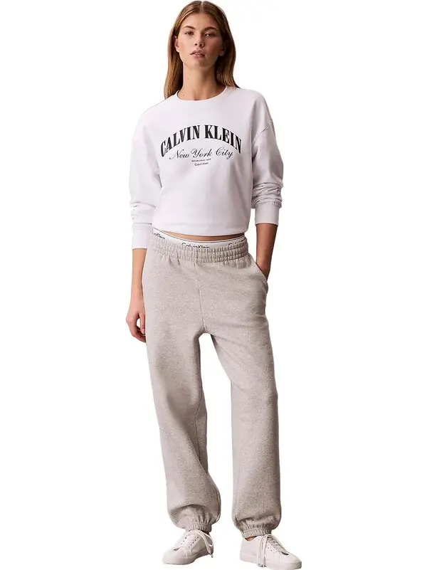 Calvin Klein Monogram Fleece Joggers - Light Grey Heather