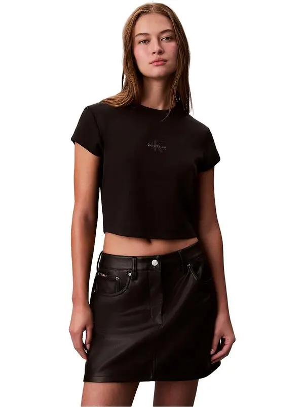 Calvin Klein Monologo Baby Tee - Black