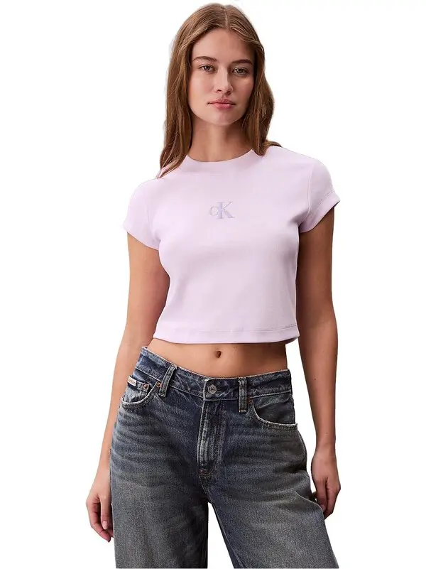 Calvin Klein Monologo Baby Tee - Island Lilac