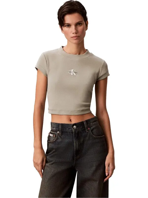 Calvin Klein Monologo Baby Tee - Shadow