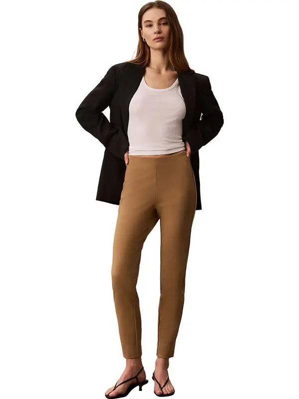 Calvin Klein Ponte Skinny Fit Pants - Tigers Eye