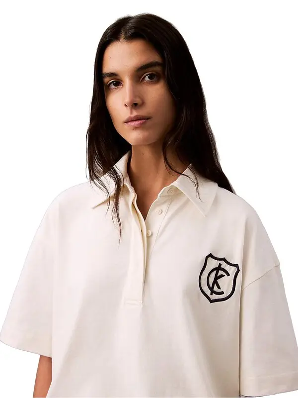 Calvin Klein Relaxed Logo Polo Shirt - Tofu
