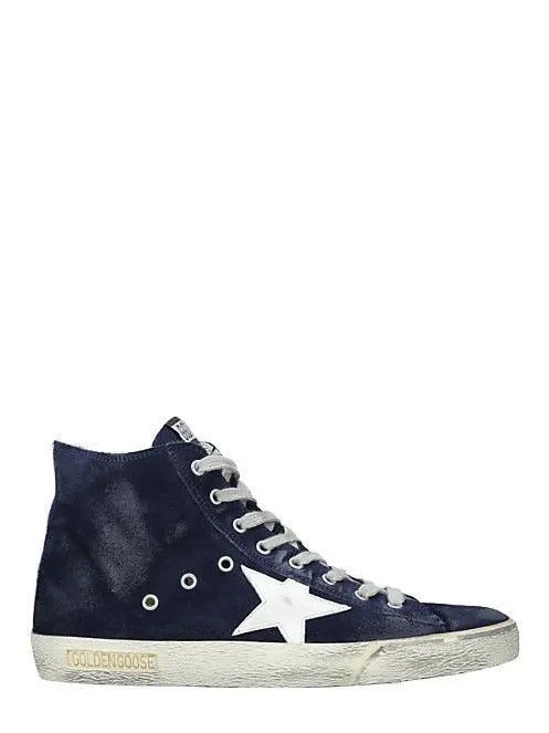 GOLDEN GOOSE Francy High-top Suede Trainers - Blue/dark