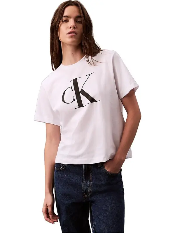 Calvin Klein Monogram Boxy T-shirt - Brilliant White