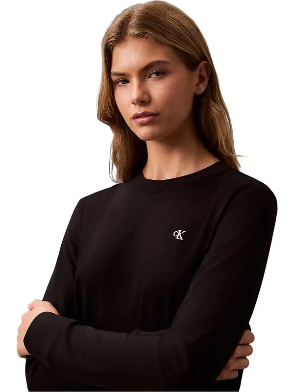 Calvin Klein Archive Logo Long Sleeve T-shirt - Black Beauty