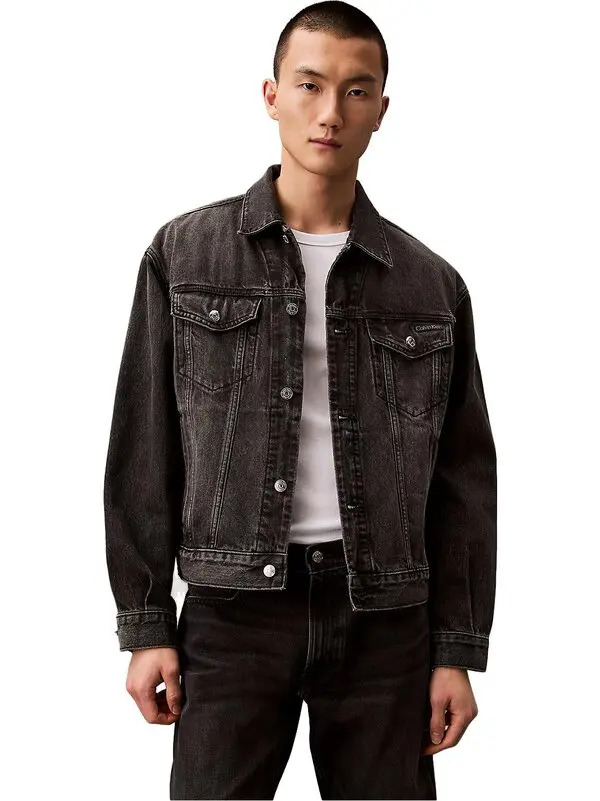 Calvin Klein 90s Denim Trucker Jacket - Black Fog