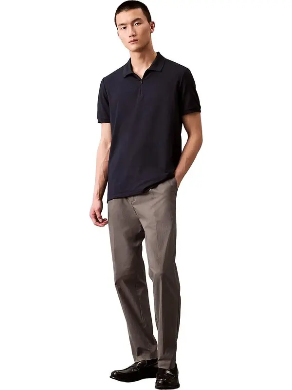 Calvin Klein Tech Pique Zip Polo Shirt - Dark Sapphire