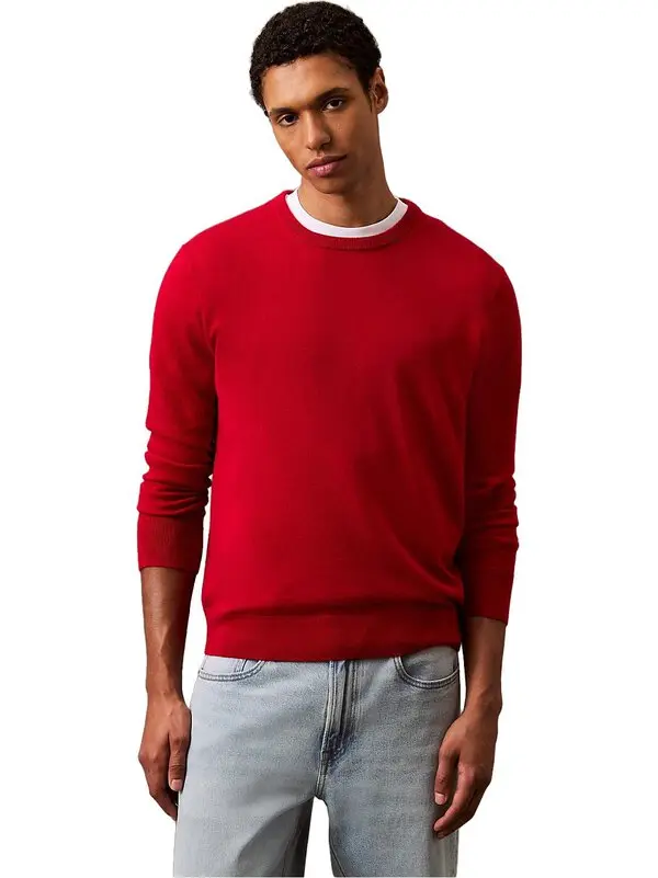 Calvin Klein Merino Blend Crewneck Sweater - Scarlett Sage