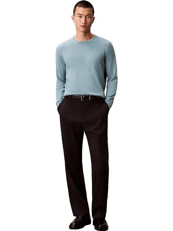 Calvin Klein Merino Blend Crewneck Sweater - Smoke Blue