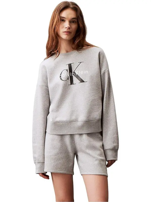 Calvin Klein Relaxed Fit Fleece Crewneck Sweatshirt - Heroic Heather
